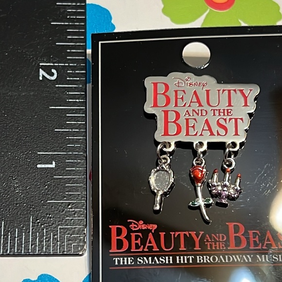 Disney | Jewelry | New Disney Beauty And The Beast Dangle Lapel Pin 24 ...